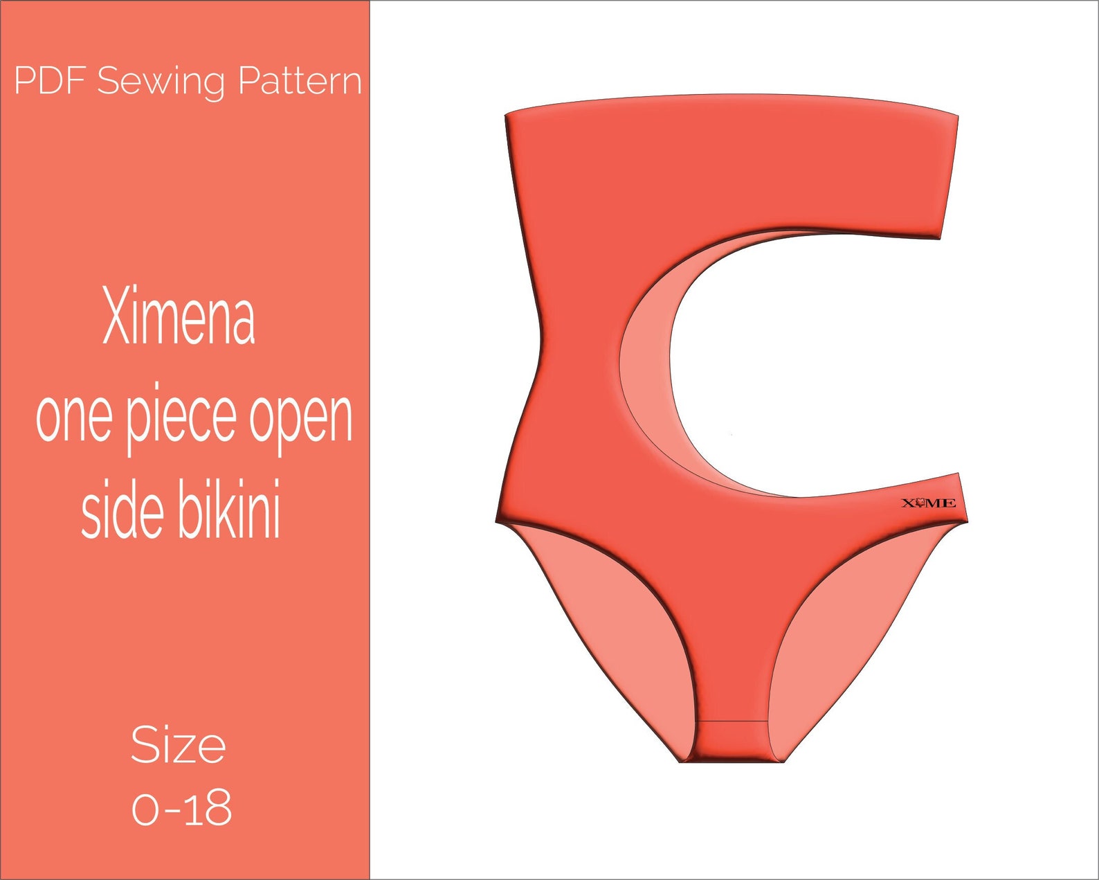 Ximena One-piece Open Side Swimsuit Pattern. - Etsy