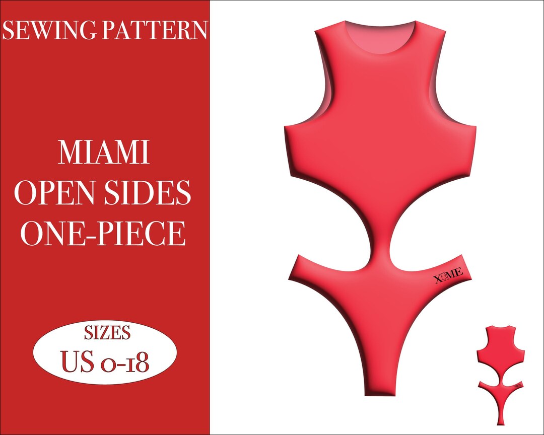 Miami One-piece Open Sides Swimwear Sewing Pattern. Tutorial Included ...