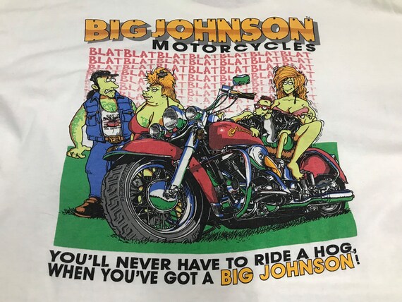 Vintage Big Johnson Motorcycles Guam 90s Xl Size T Sh… - Gem