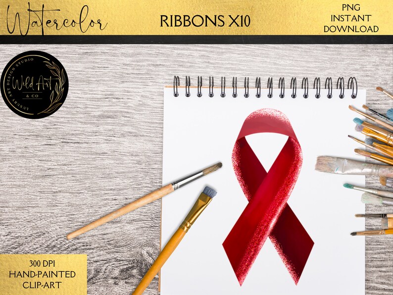 Awareness Ribbons Clipart Watercolor Pack/hand-painted Ribbon - Etsy