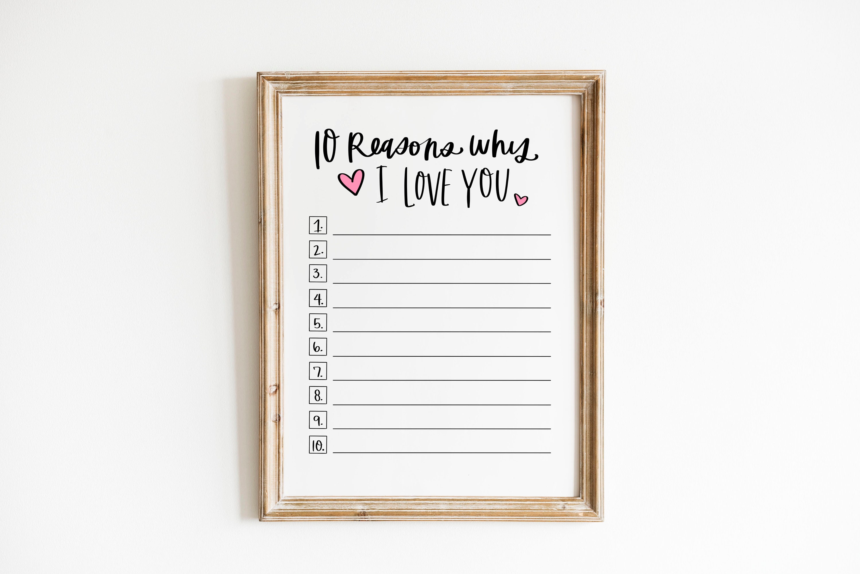 10 Reasons Why I Love You, Valentines Day Printable, Valentines Card ...