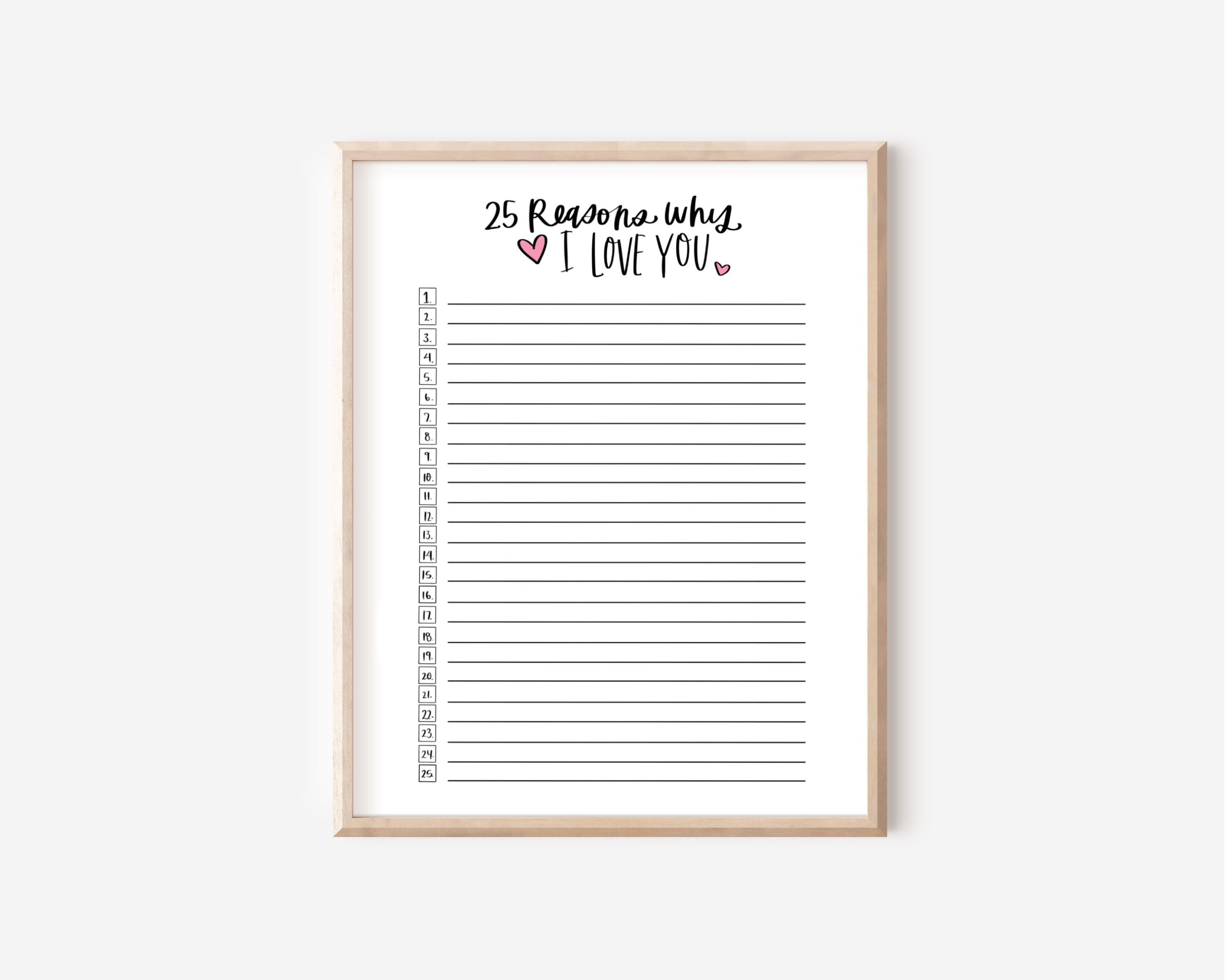 10 Reasons Why I Love You, Valentines Day Printable, Valentines Card ...