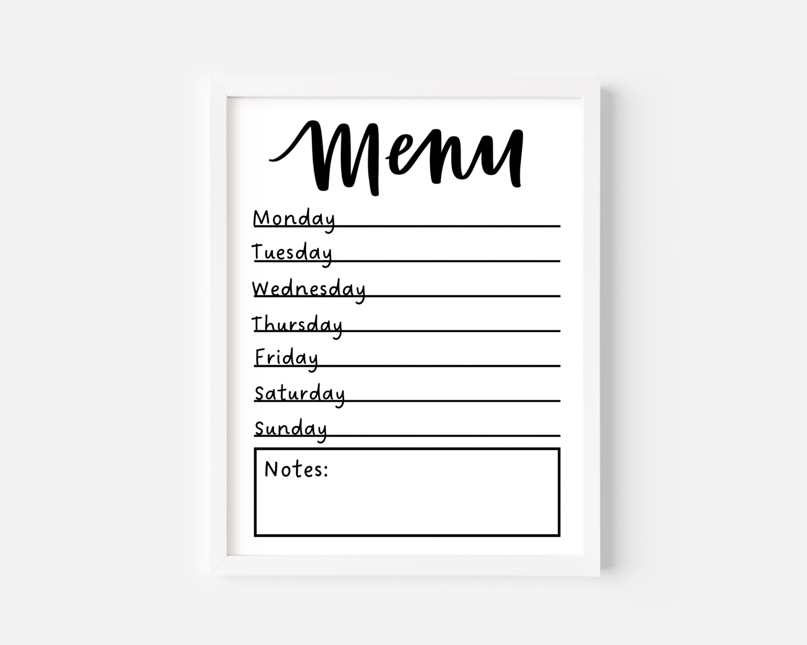 Weekly Menu, Meal Plan, Weekly Meal Template, Menu Instant Download ...