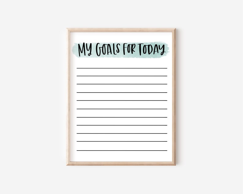 Goal Printable, Daily Goal Sheet, Goals Today, Organizational Download ...