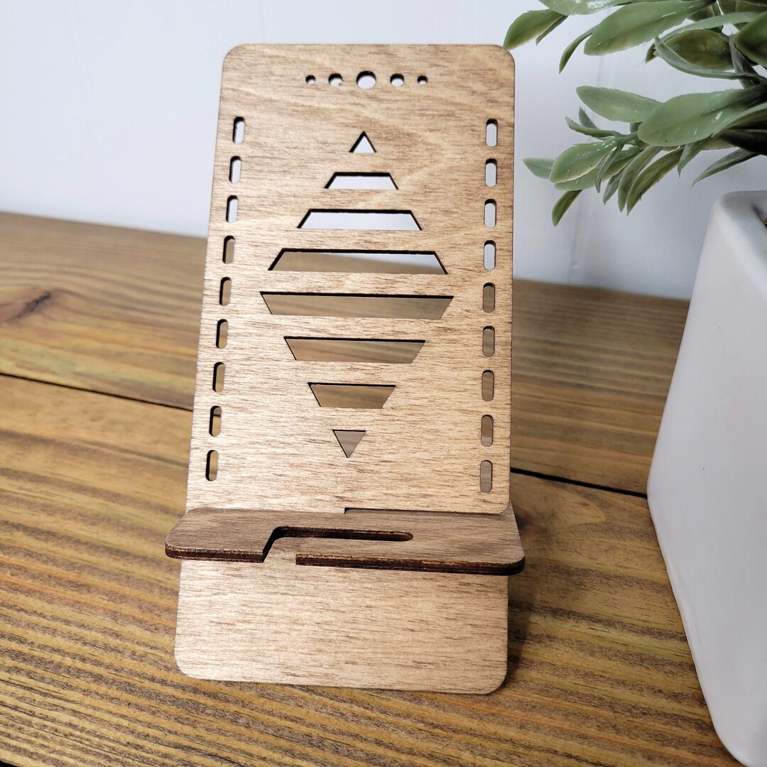 Laser Cut Wooden Phone Stand Diamond Cut Out Valentine's - Etsy