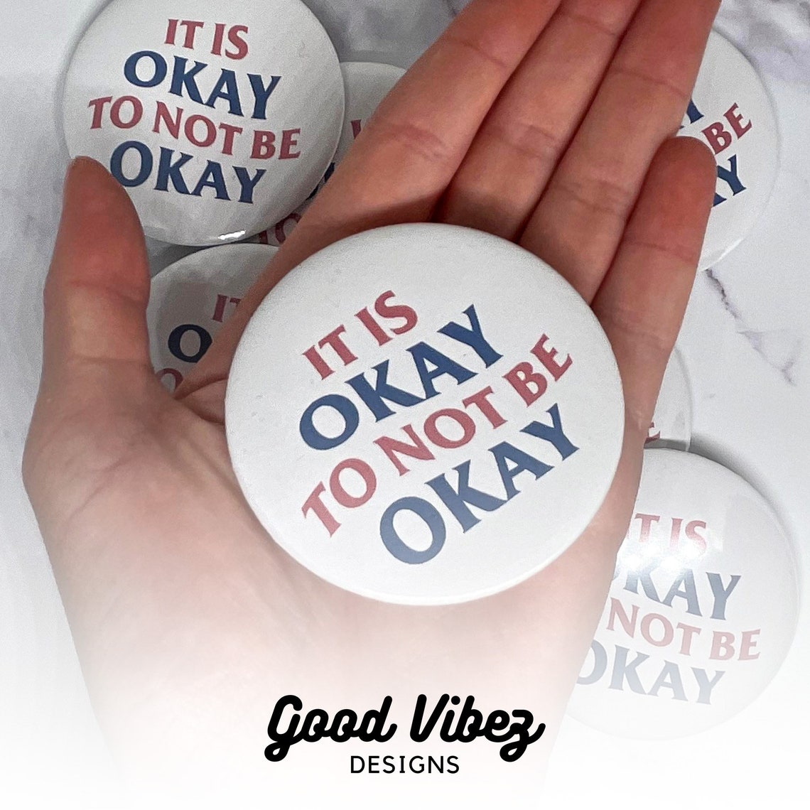 It is Okay to Not Be Okay Badge | Pin Badge | Mental Health Pin Badge ...