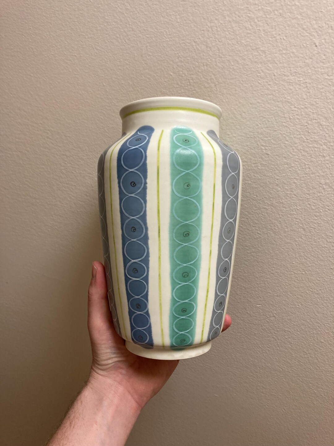 Vintage Ceramic Vase by Alfred Read for Poole England, PLT Pattern ...