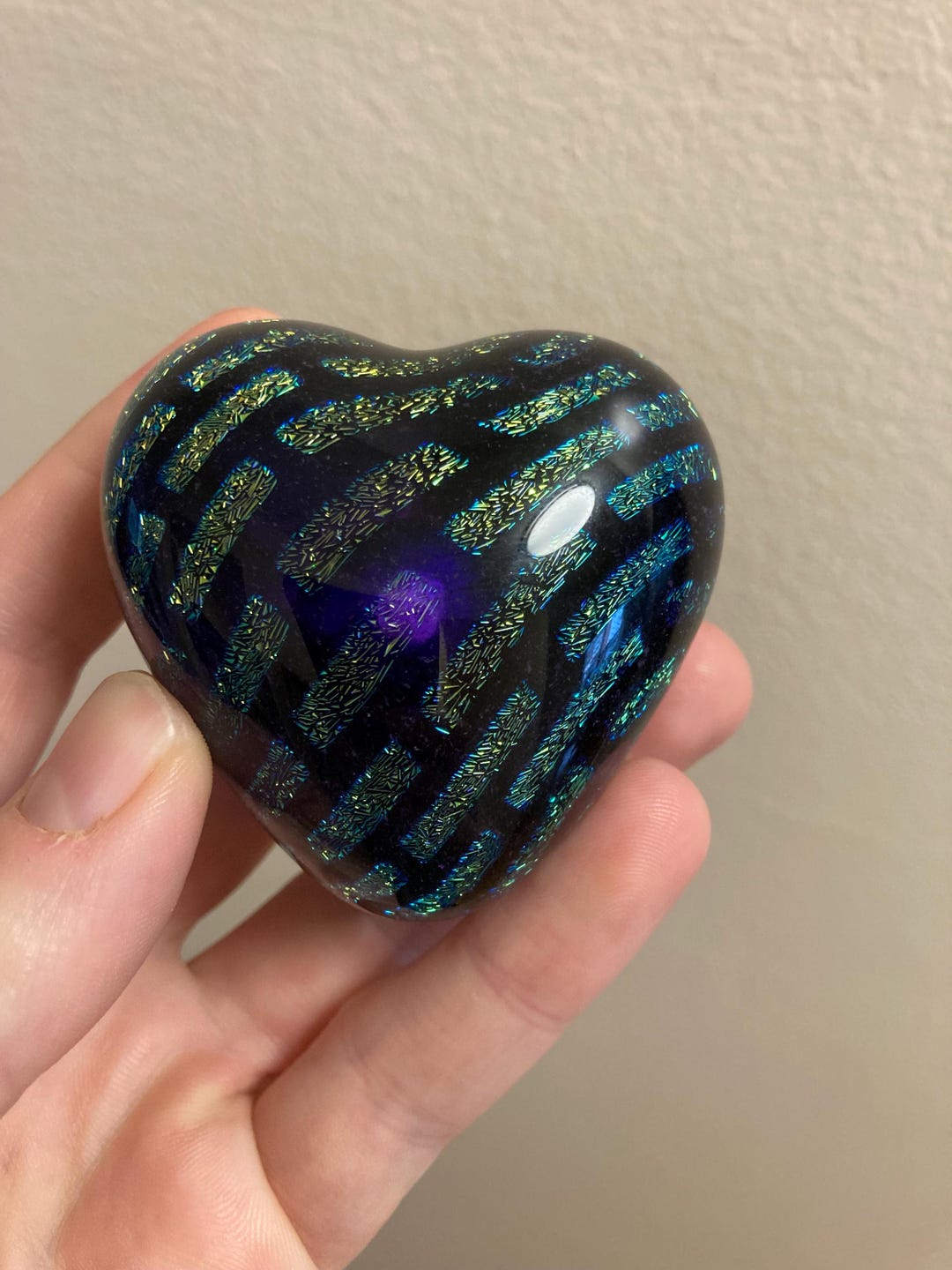 Rare Iridescent Heart Paperweight by Robert Held Canada - Etsy