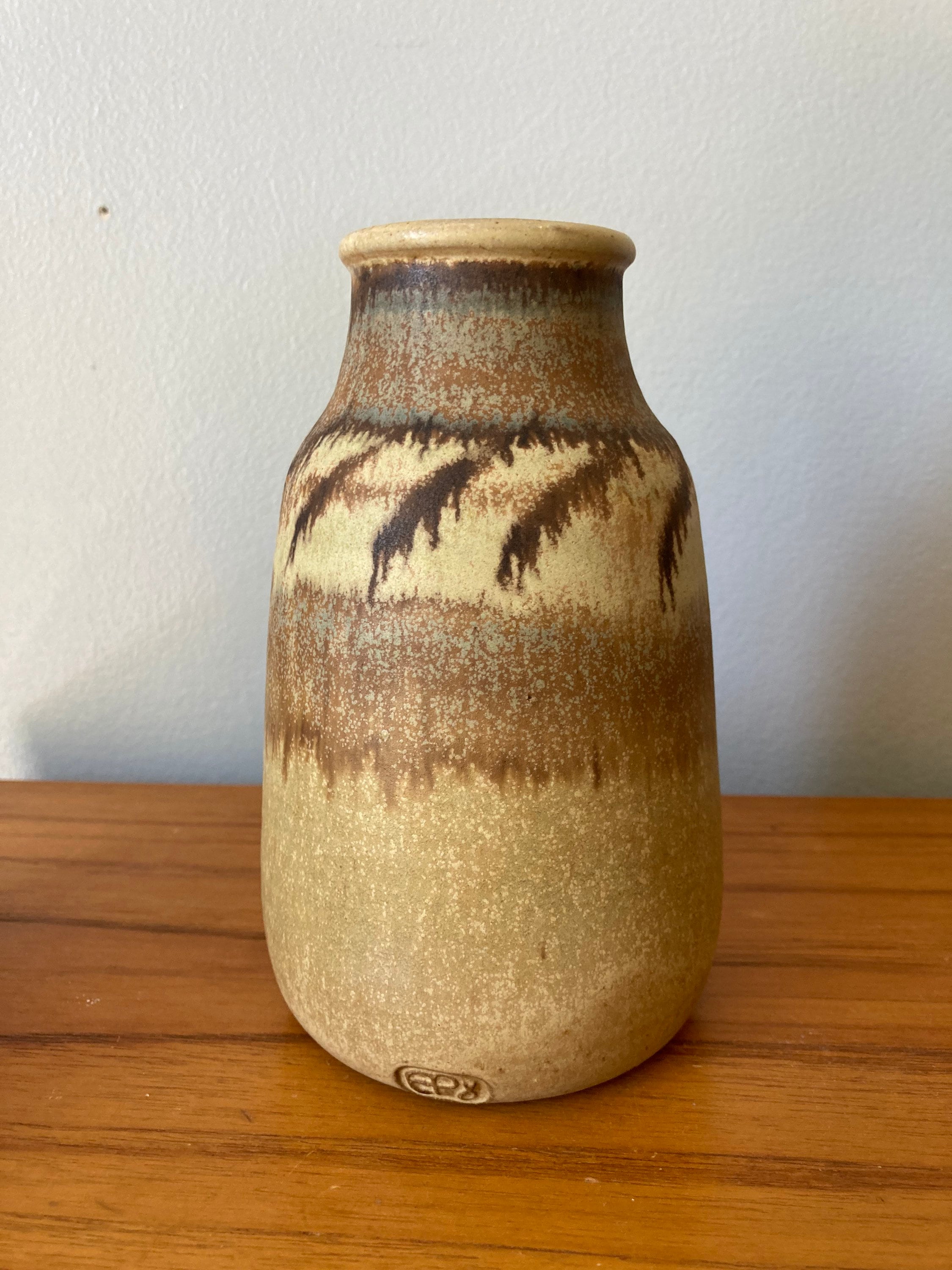 Signed Mid Century Studio Pottery Vase EP - Etsy