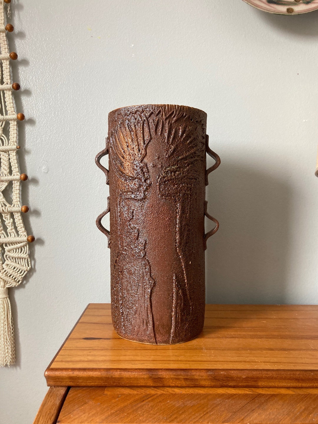 Ceramic Tree Man Vase With Frothy Glaze Unattributed - Etsy