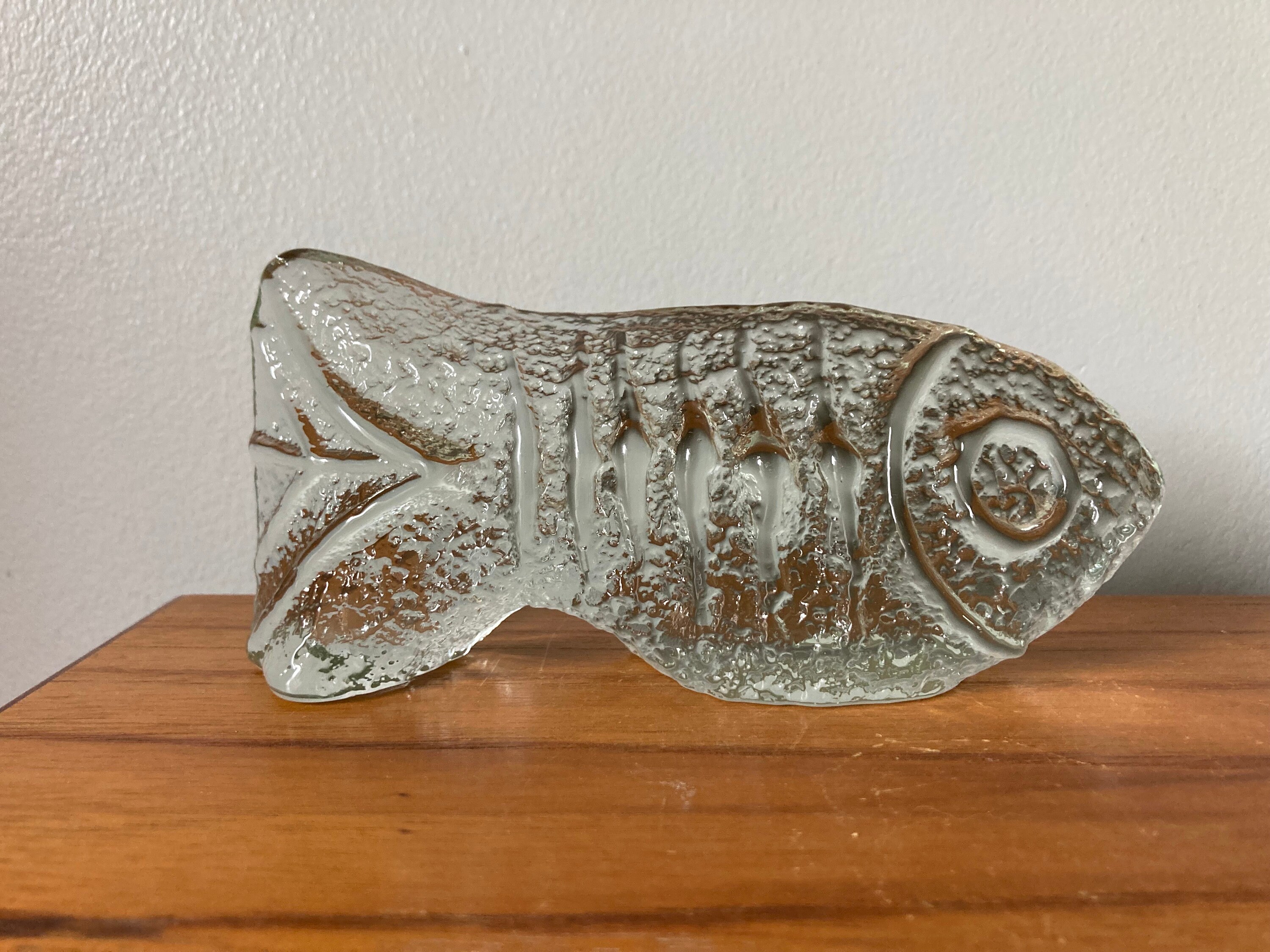 Mid Century Modern Glass Fish Paperweight Figurine Possibly Blenko - Etsy