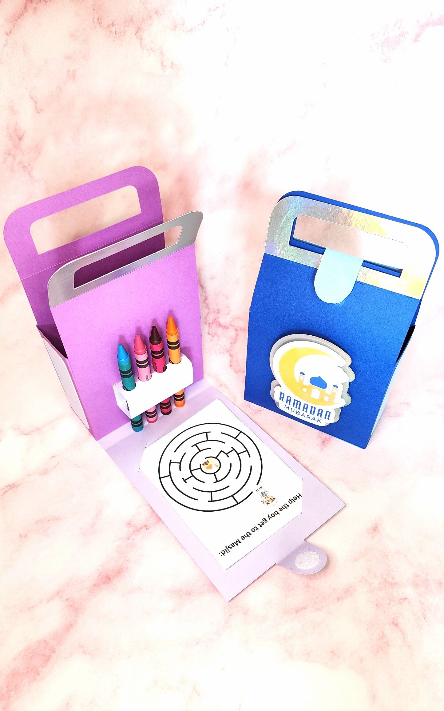 Ramadan Coloring Boxes, Ramadan Custom Activity Boxes, Gift Box, Eid ...