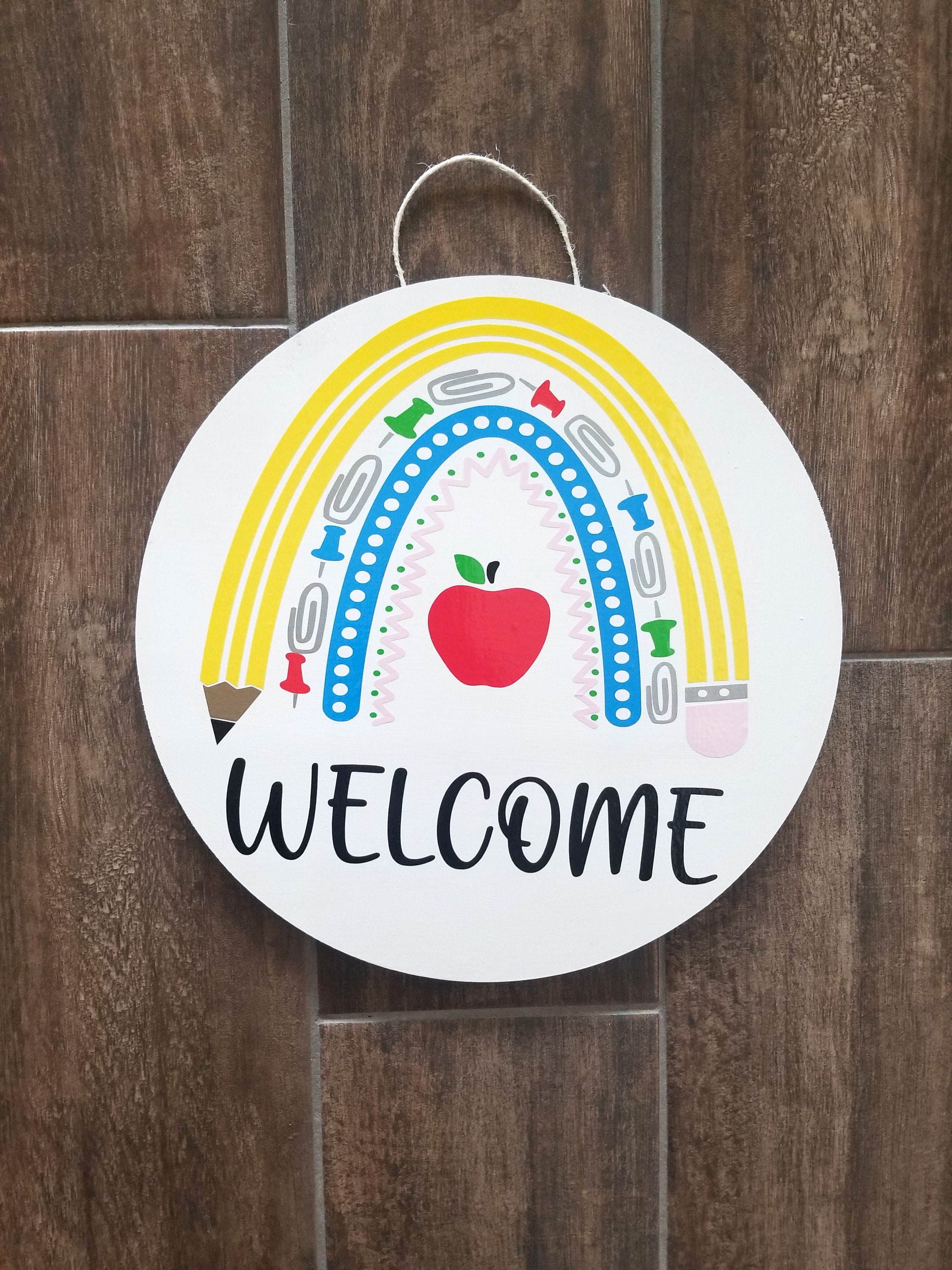 Welcome to Our Classroom Door Sign, CLASSROOM, Classroom Door Hanger ...