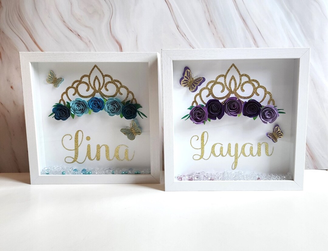 Tiara Shadow Box, Personalized 9X9 Flower Shadow Box, Shadow Box ...