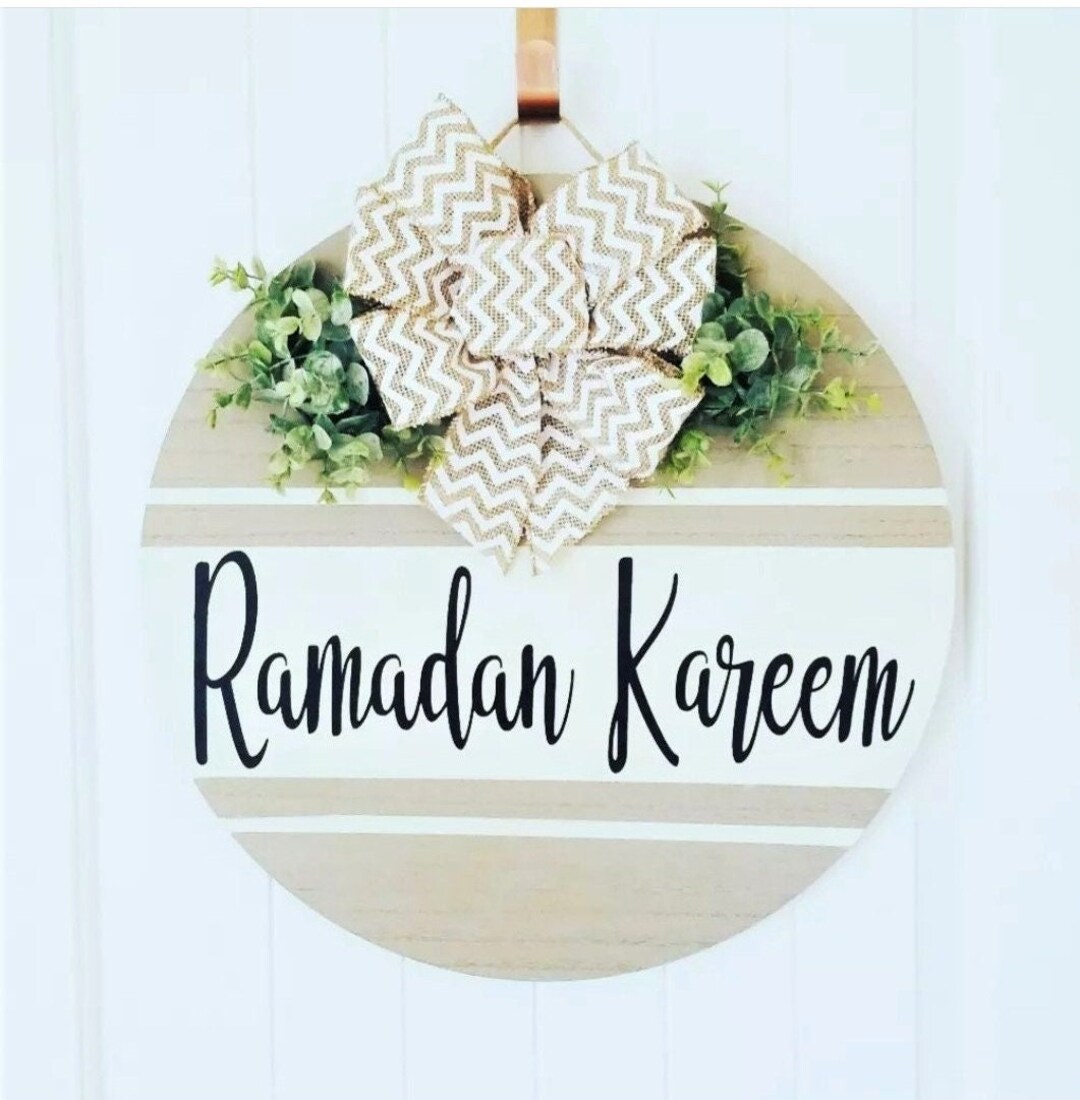 Ramadan Door Sign, Ramadan Décor, Ramadan Wreath, Two-color Sign ...