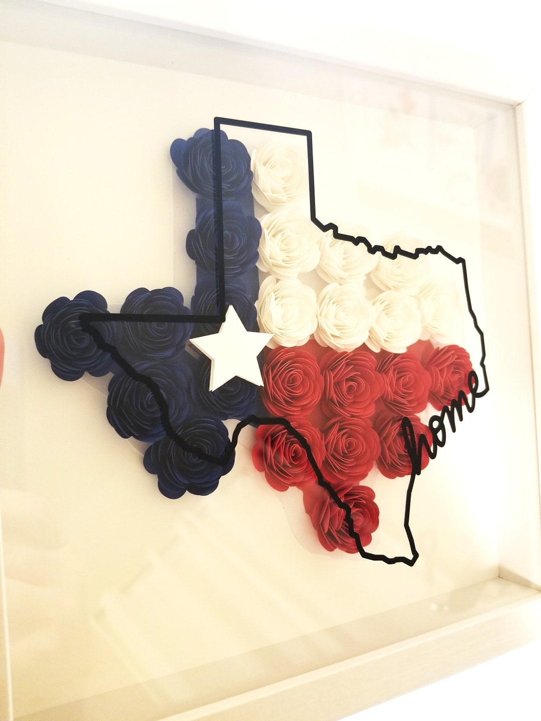 Texas Map 9X9 Flower Shadow Boxes, Shadow Box, Custom Shadow Boxes ...