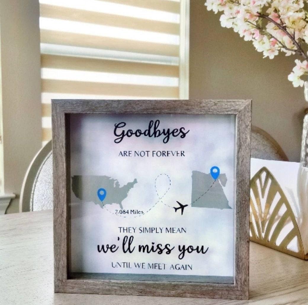 Farewell Personalized 9X9 Flower Shadow Boxes, Shadow Box, Custom ...