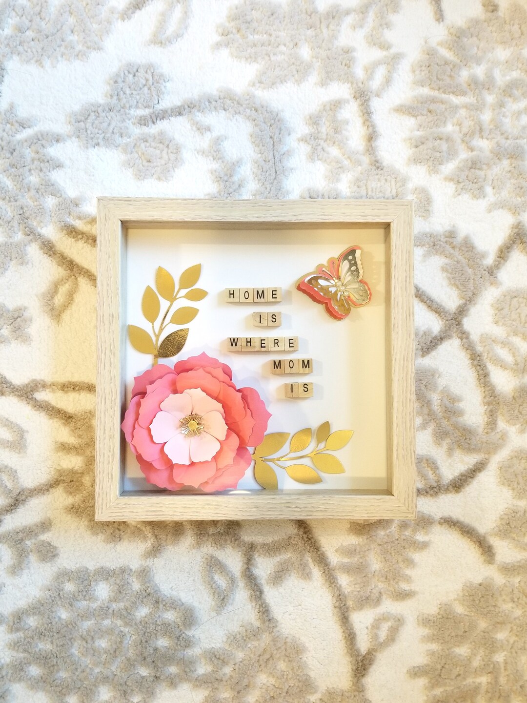 Mom Shadow Box, Personalized 9X9 Flower Shadow Box, Shadow Box, Custom ...
