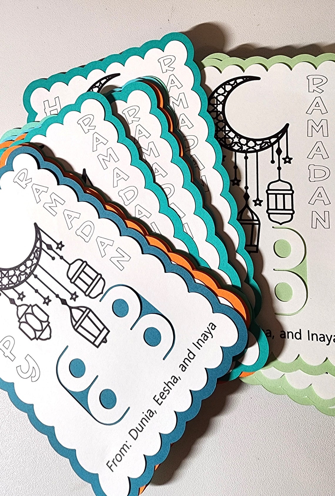 Ramadan Coloring Card Set With Crayons, Gifts for Kids/classmates ...