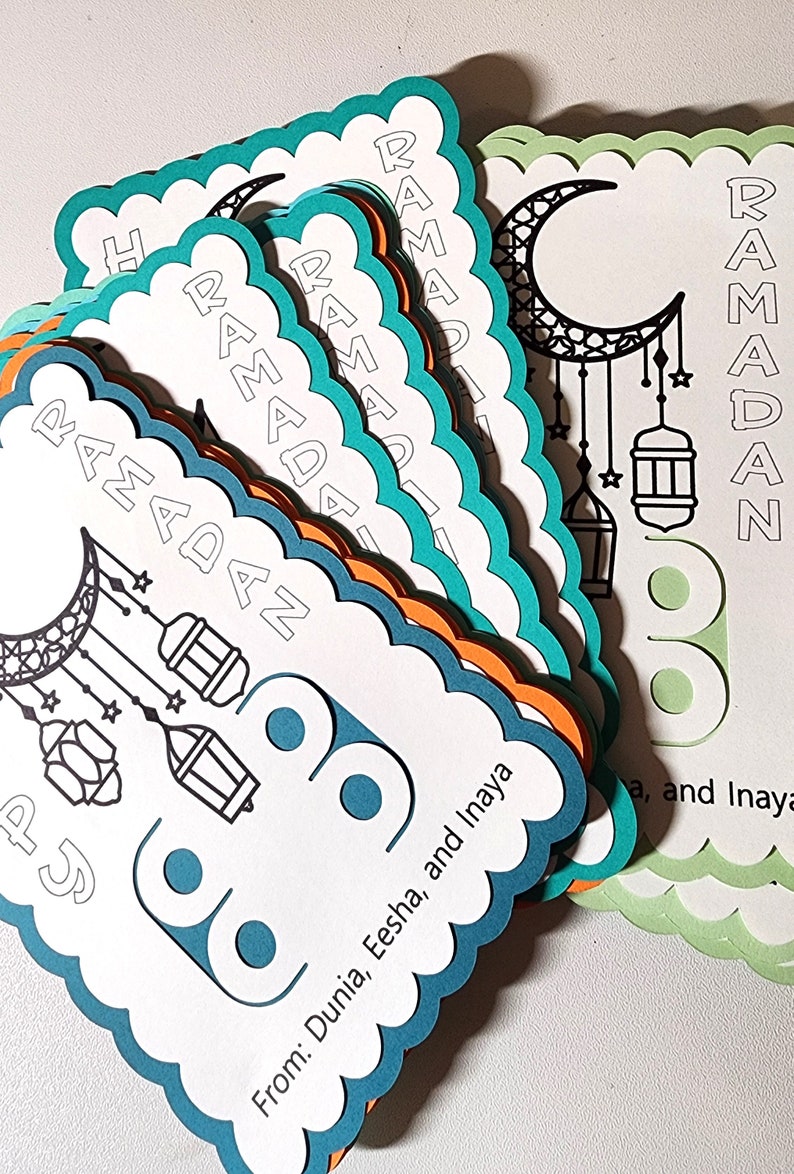 Ramadan Coloring Card Set With Crayons, Gifts for Kids/classmates ...