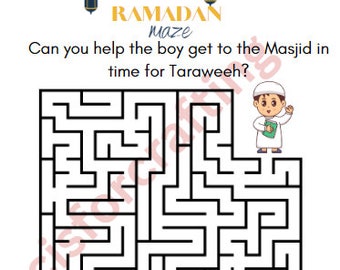 Ramadan Maze Printable, Masjid Maze, Ramadan Game, Printable Activity ...