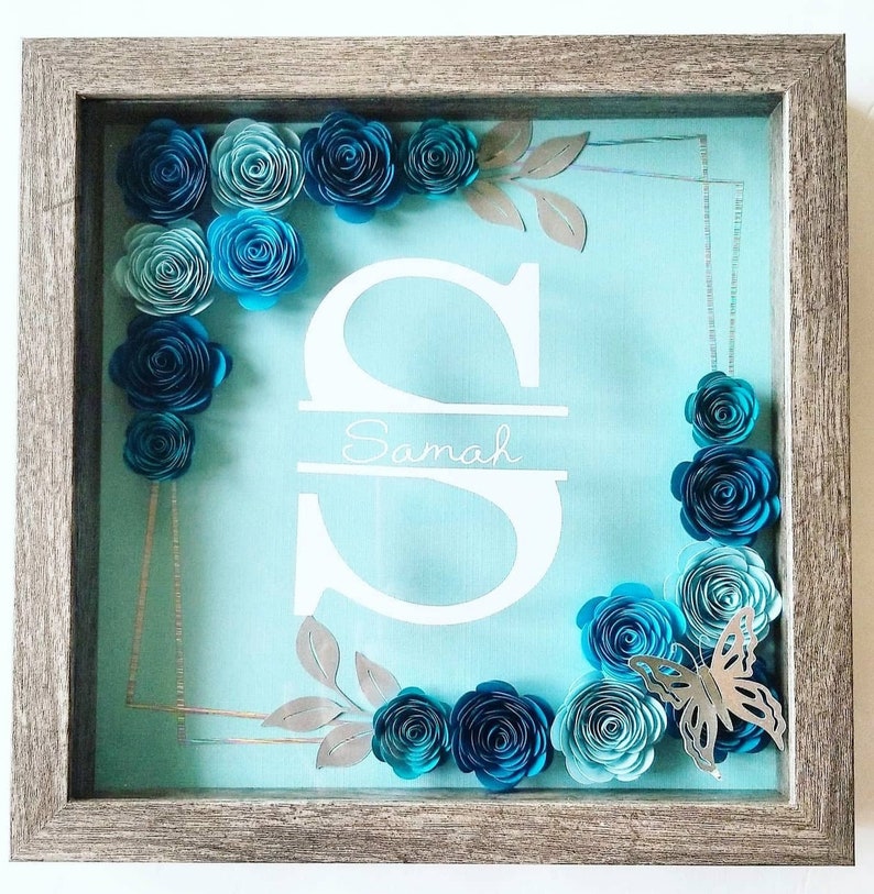 Personalized 9X9 Flower Shadow Boxes Shadow Box Custom - Etsy