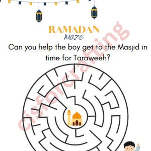 Ramadan Printable Maze, Masjid Maze, Ramadan Game, Printable Activity ...