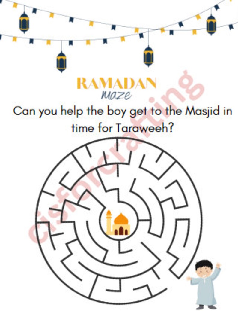 Ramadan Printable Maze, Masjid Maze, Ramadan Game, Printable Activity ...