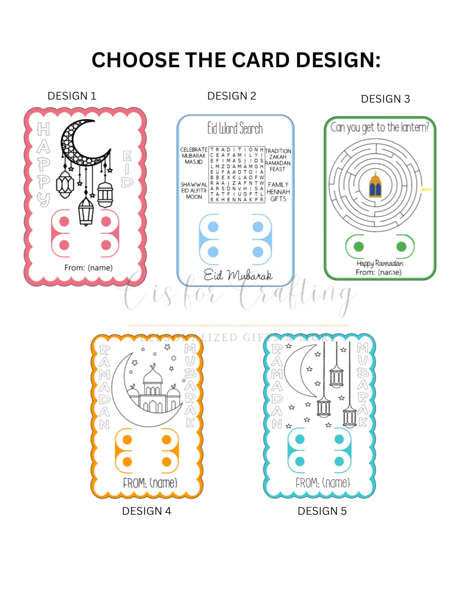 Ramadan Coloring Card Set With Crayons, Gifts for Kids/classmates ...