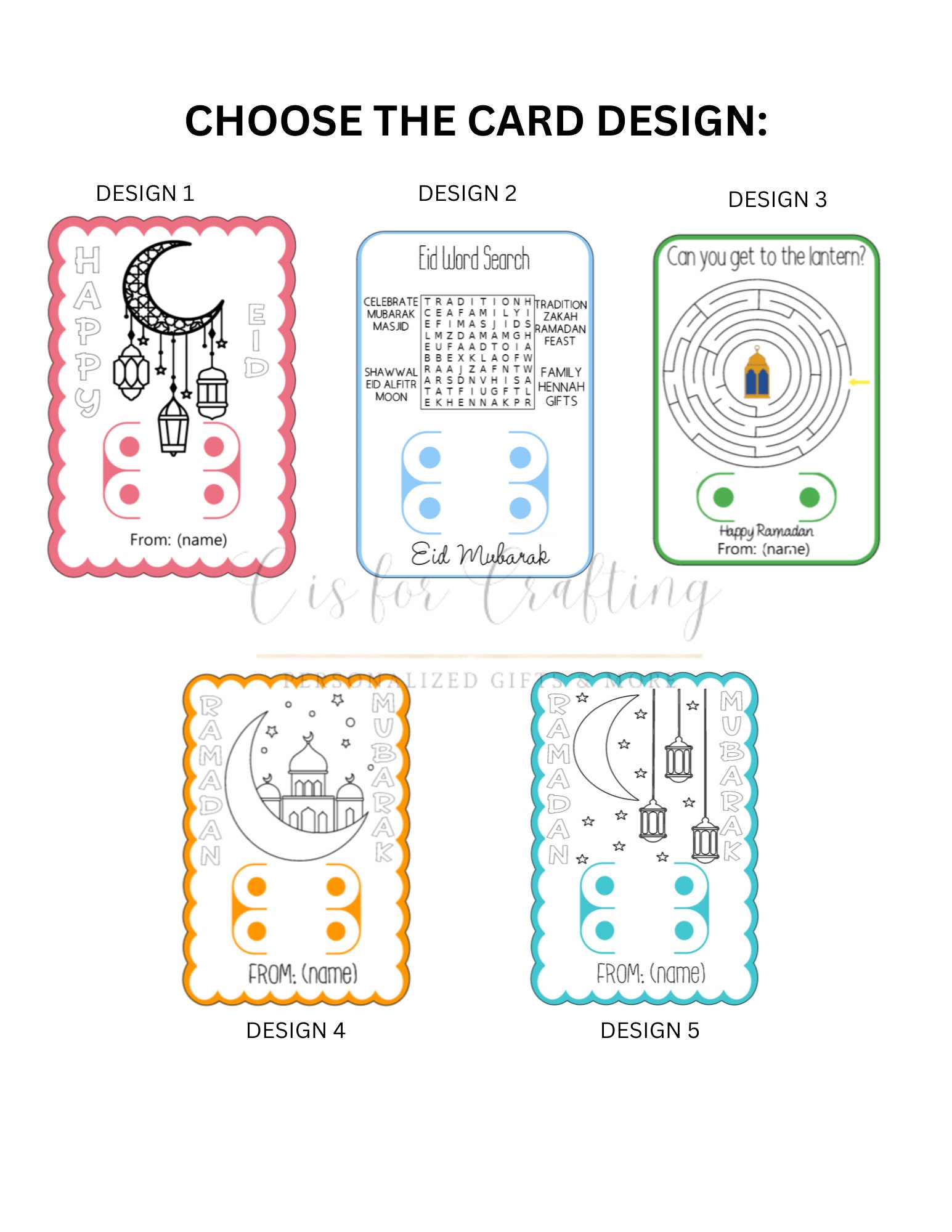 Ramadan Coloring Card Set With Crayons, Gifts for Kids/classmates ...