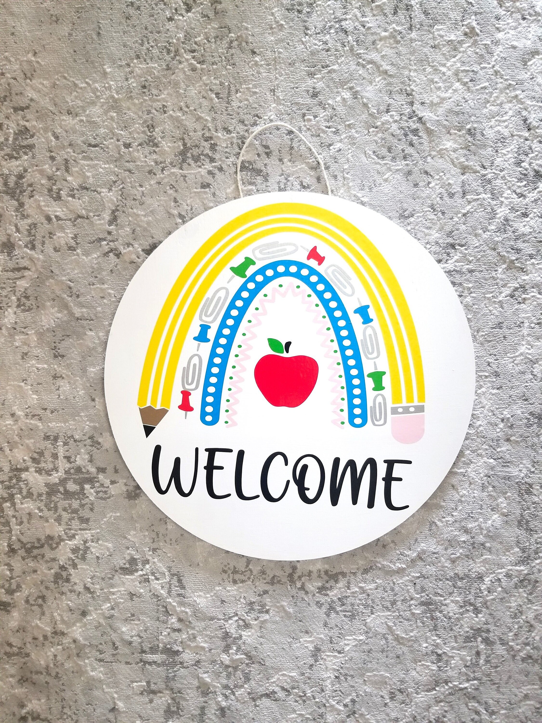 Welcome to Our Classroom Door Sign, CLASSROOM, Classroom Door Hanger ...