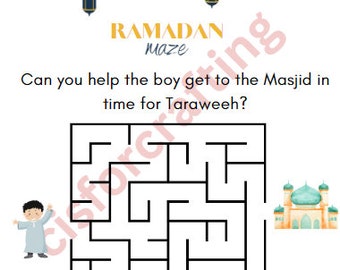Ramadan Maze Printable, Masjid Maze, Ramadan Game, Printable Activity ...