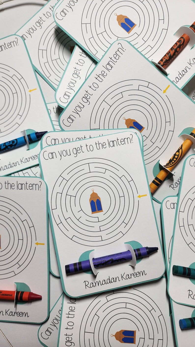 Ramadan Coloring Card Set With Crayons, Gifts for Kids/classmates ...