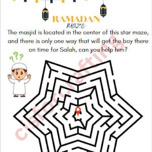 Ramadan Maze Printable, Masjid Maze, Ramadan Game, Printable Activity ...