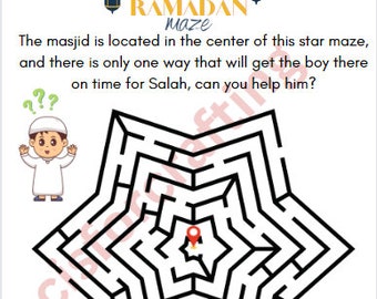 Printable Ramadan Maze, Masjid Maze, Ramadan Game, Printable Activity ...