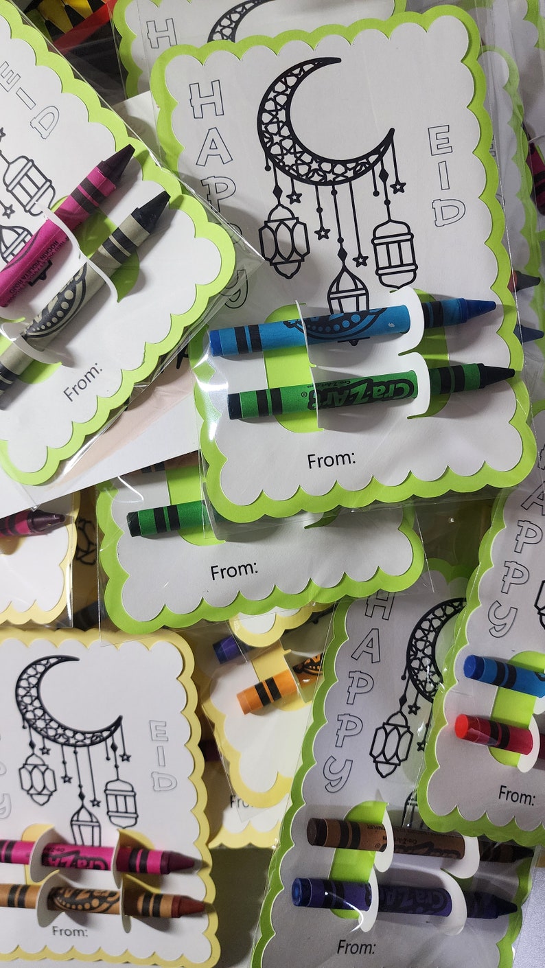Ramadan Coloring Card Set With Crayons, Gifts for Kids/classmates ...