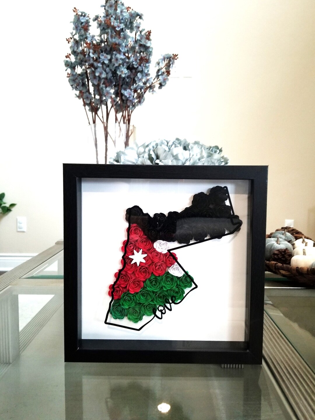 Jordan Map 9X9 Flower Shadow Box, Shadow Box, Custom Shadow Boxes ...