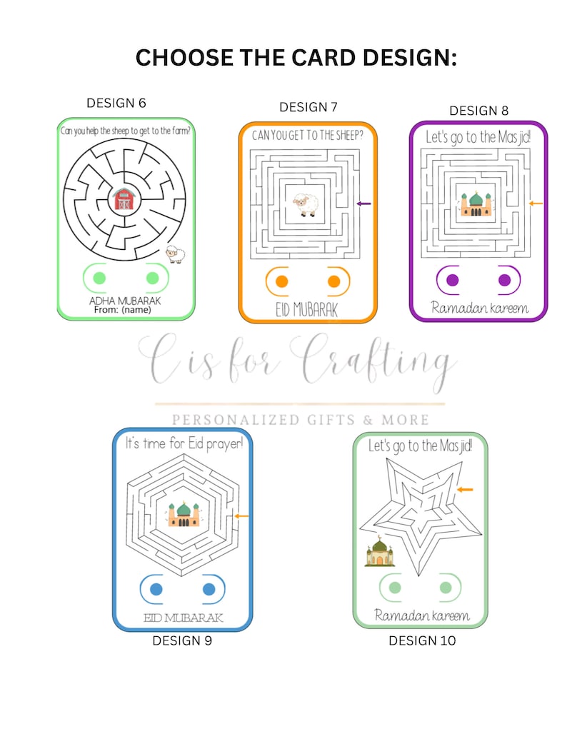 Ramadan Coloring Card Set With Crayons, Gifts for Kids/classmates ...