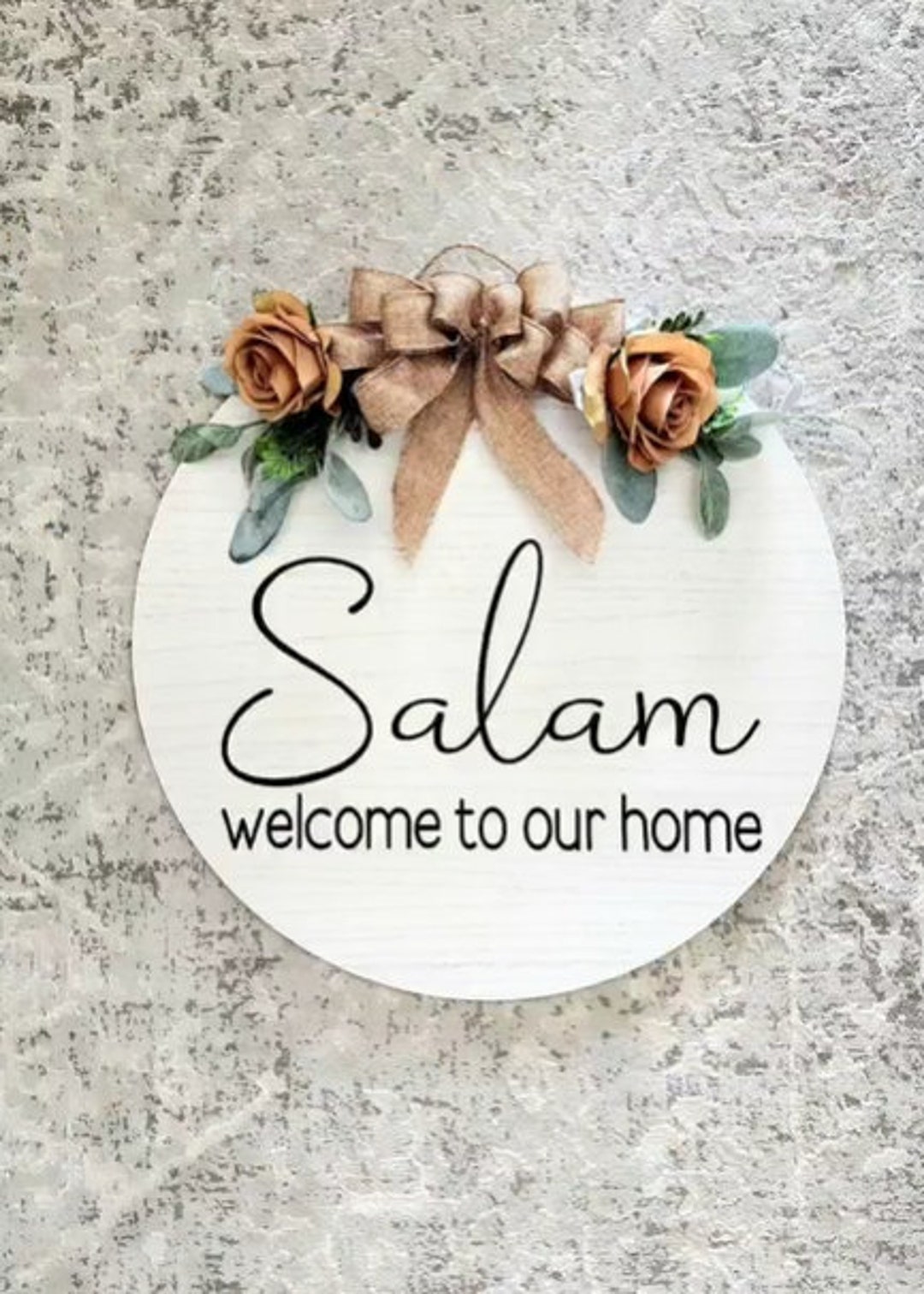 Pick up ONLY, Welcome to Our Home, Salam Door Sign,wood Round Welcome ...