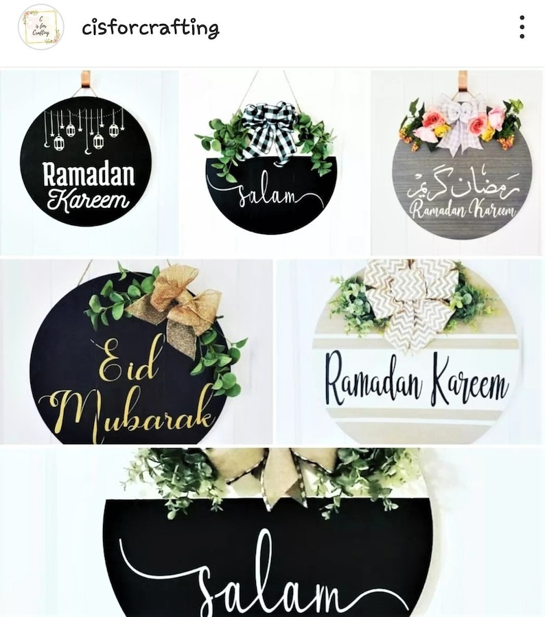 Floral Door Sign, Salam Door Sign, Welcome to Our Home, Wood Round ...