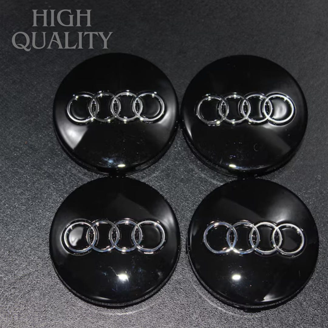 Black Audi Wheel Hub Center Caps - Set of 4 68mm(2.68 Inch) Compatible ...
