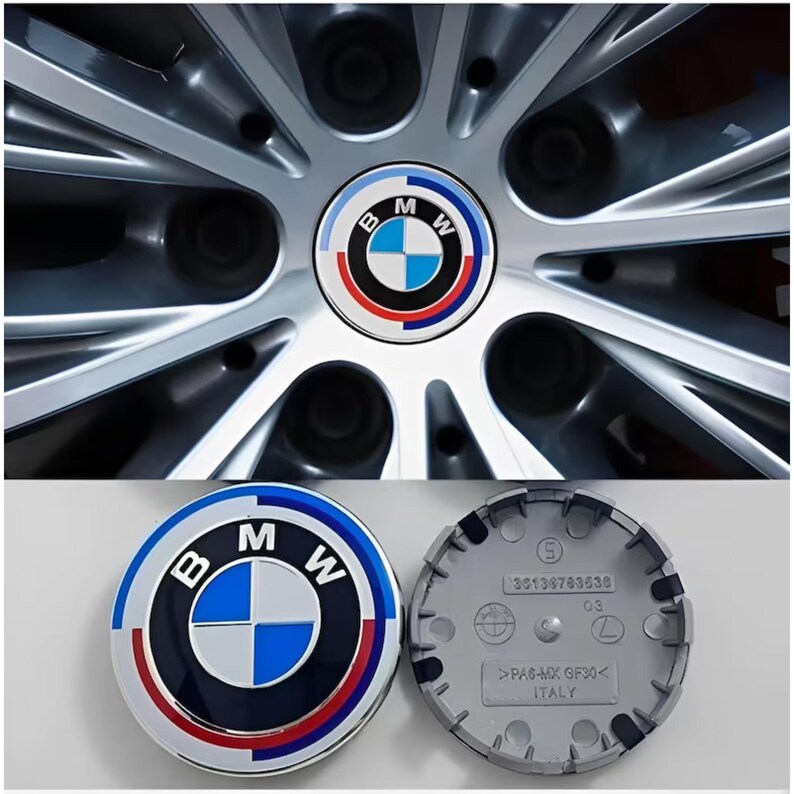 BMW Hubcaps Set of 4 68mm 50th Anniversary Edition Premium Quality ...