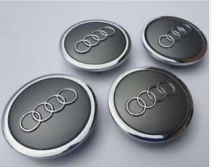 Glossy Silver Audi Wheel Hub Center Caps Set of 4 | 69mm (2.72 Inch ...