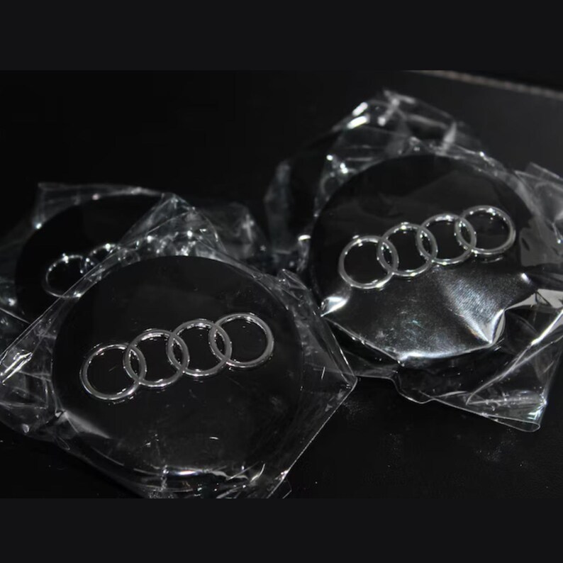 Black Audi Wheel Hub Center Caps - Set of 4 68mm(2.68 Inch) Compatible ...