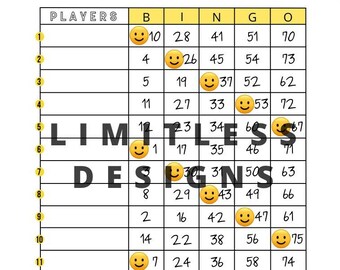 Smiley Emoji Bingo mixed & Straight - Etsy