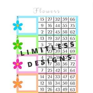 Flowers Bingo Blocks (mixed & Straight) - Etsy