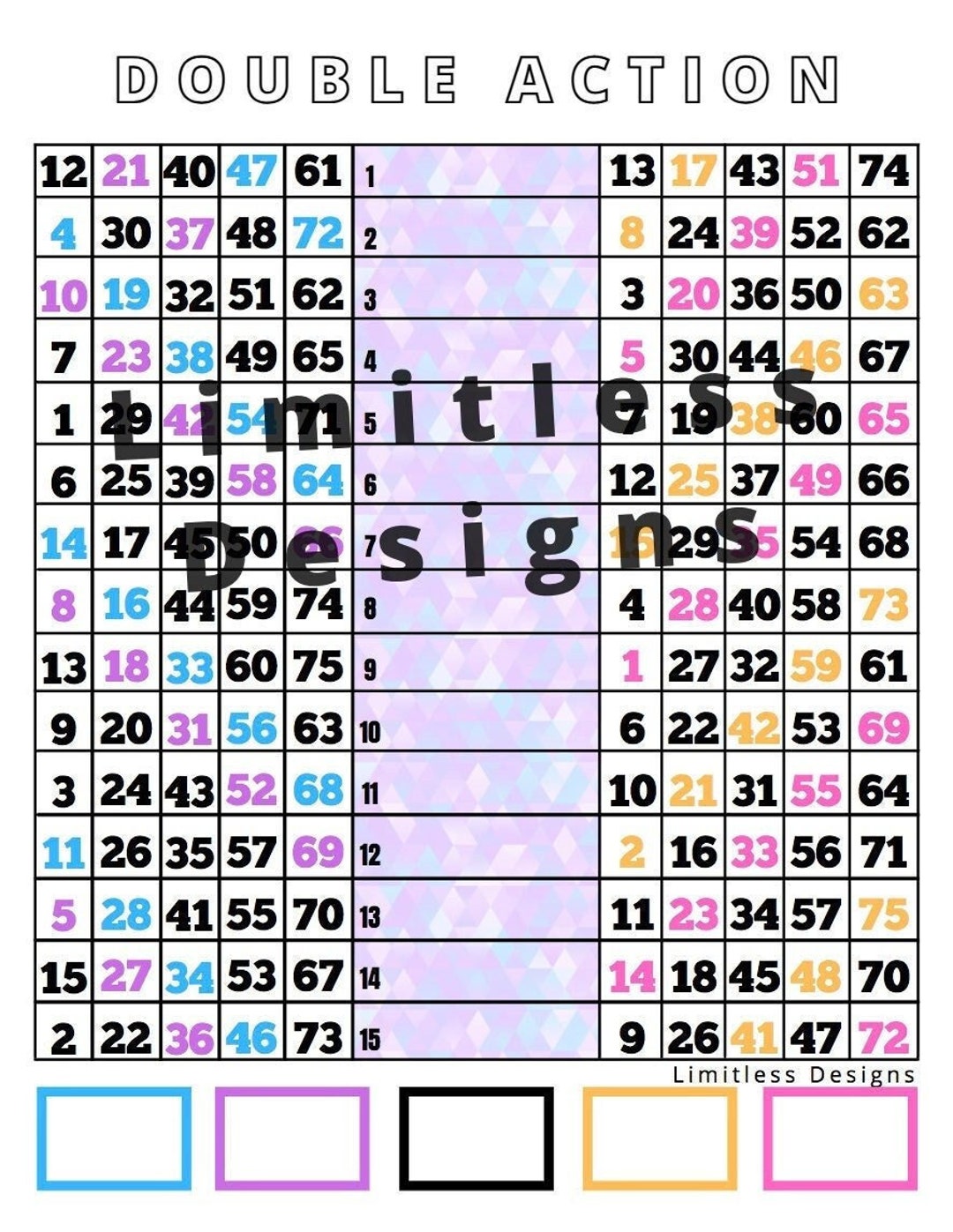 Double Action Bingo Board - Etsy