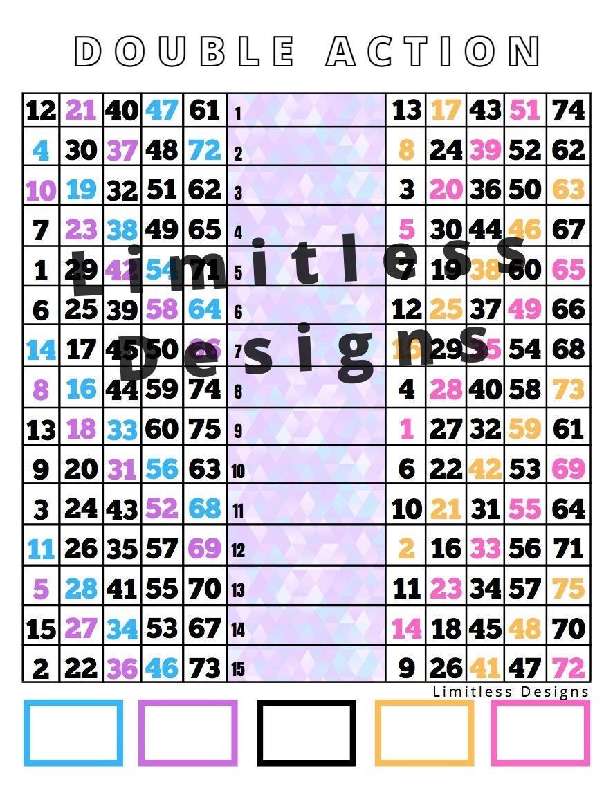 Double Action Bingo Board - Etsy Canada