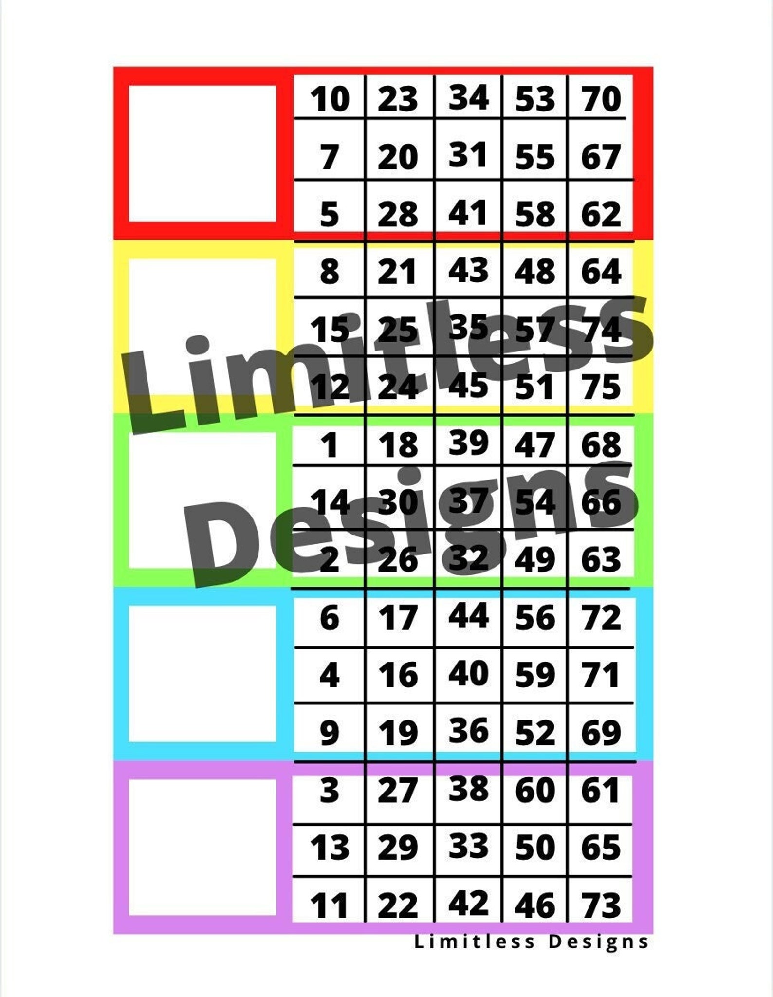 4 Mixed Bingo Blocks - Etsy