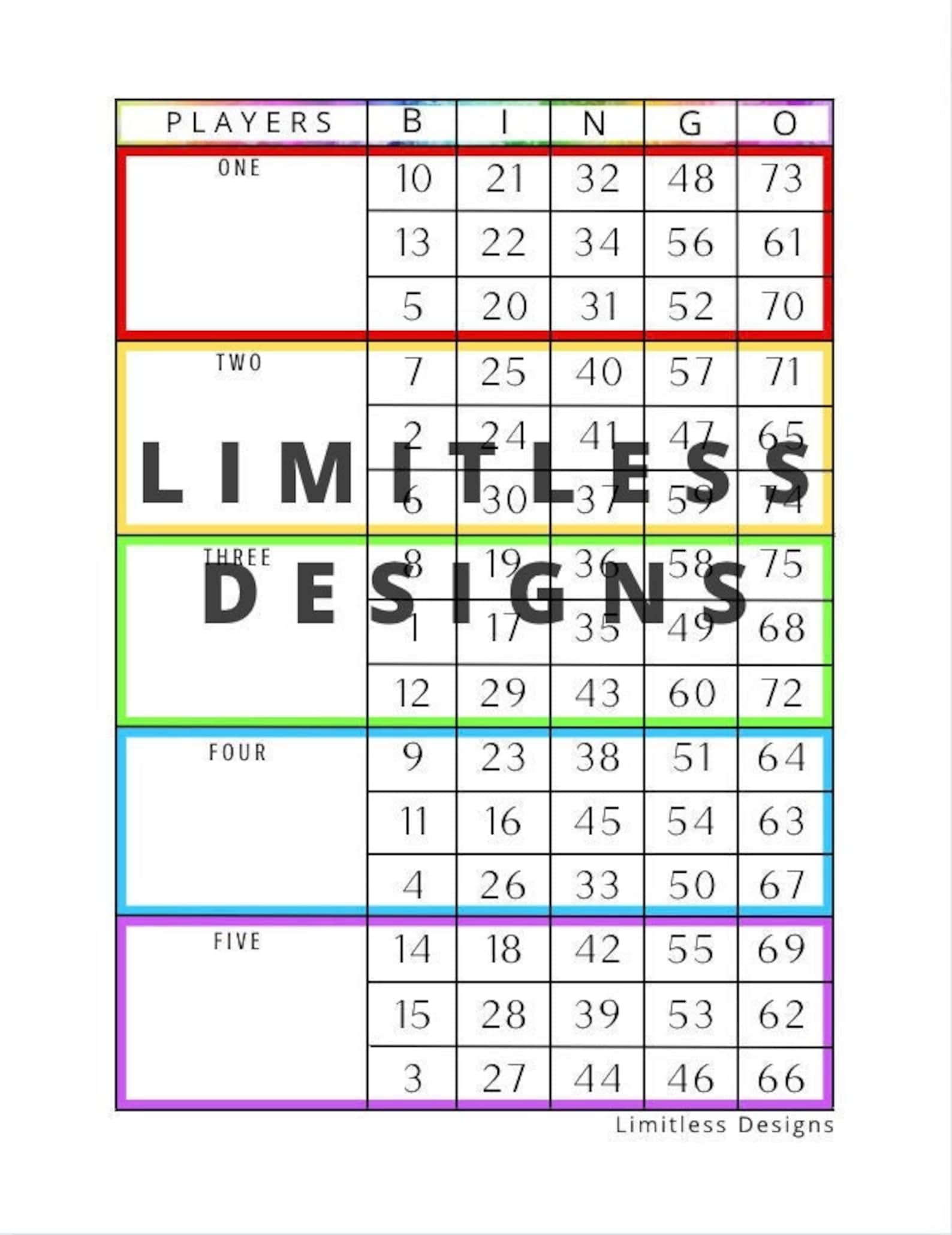 Rainbow Bingo Blocks D (mixed & Straight) - Etsy